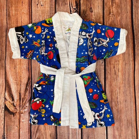 Velour Coverups | Pajamas | Vtg Space Jam Bugs Bunny Blue Terry Cloth ...